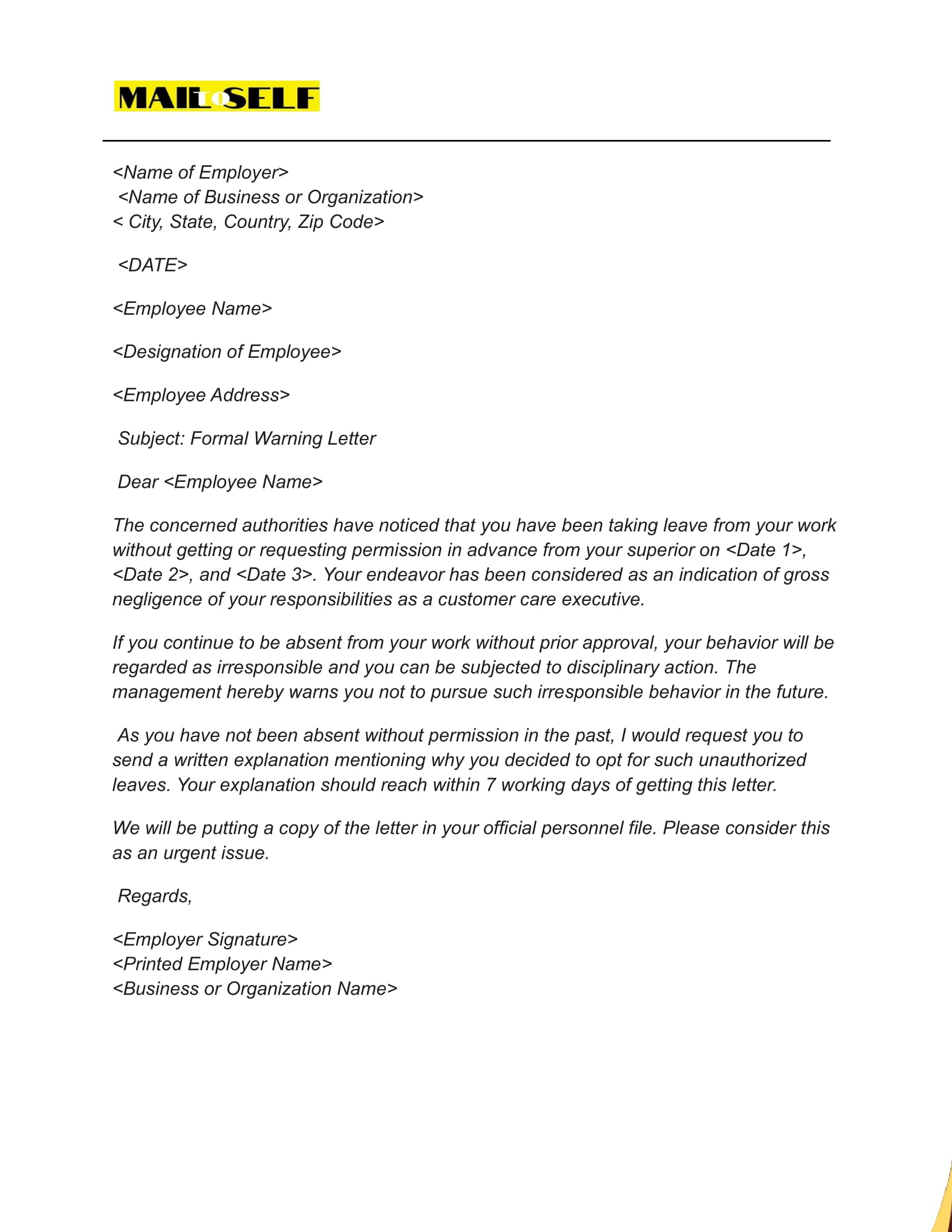 Letter Of Non Attendance How To Templates Examples Mail To Self letter-of-non-attendance-how-to-templates-examples-mail-to-self