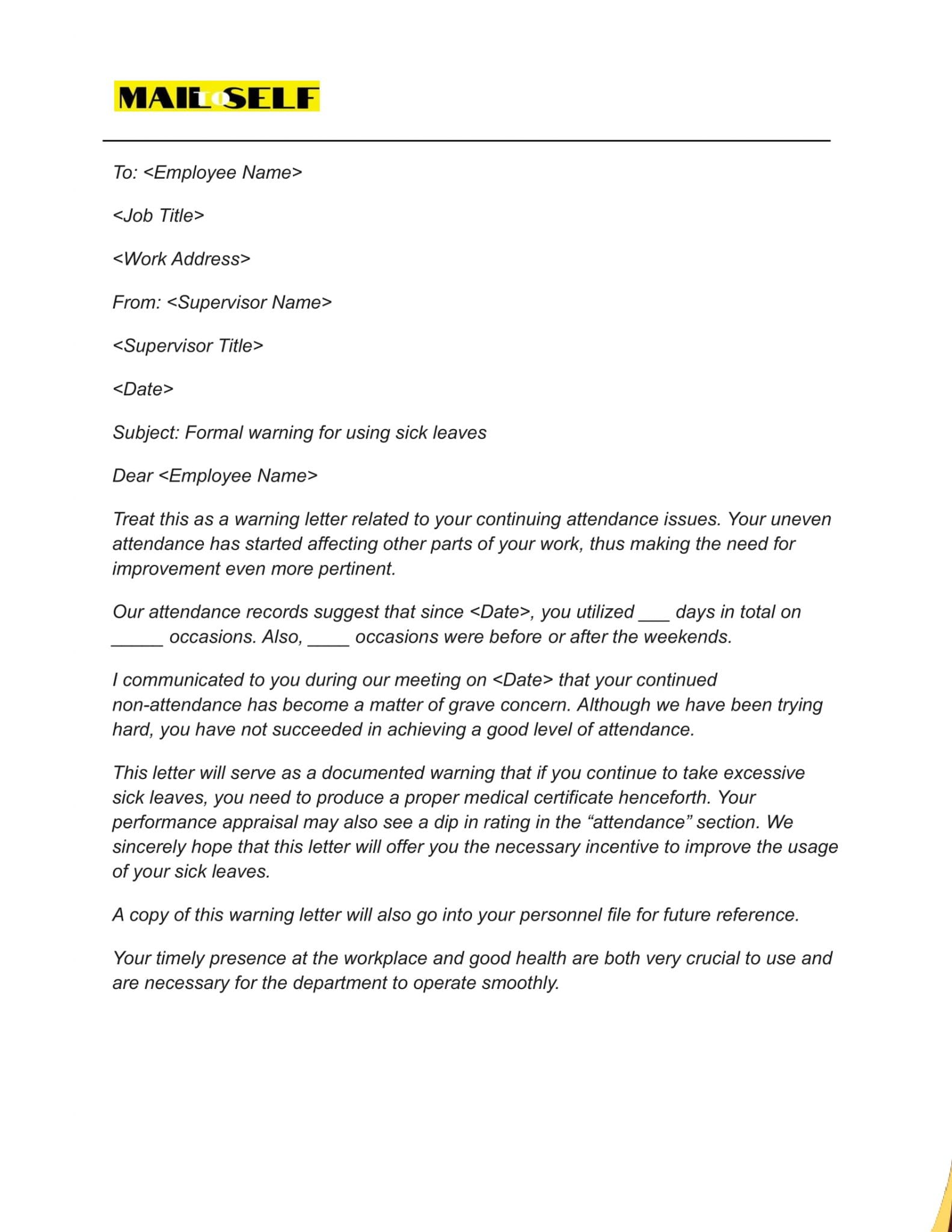 Letter of Non-Attendance: How To, Templates & Examples | Mail To Self