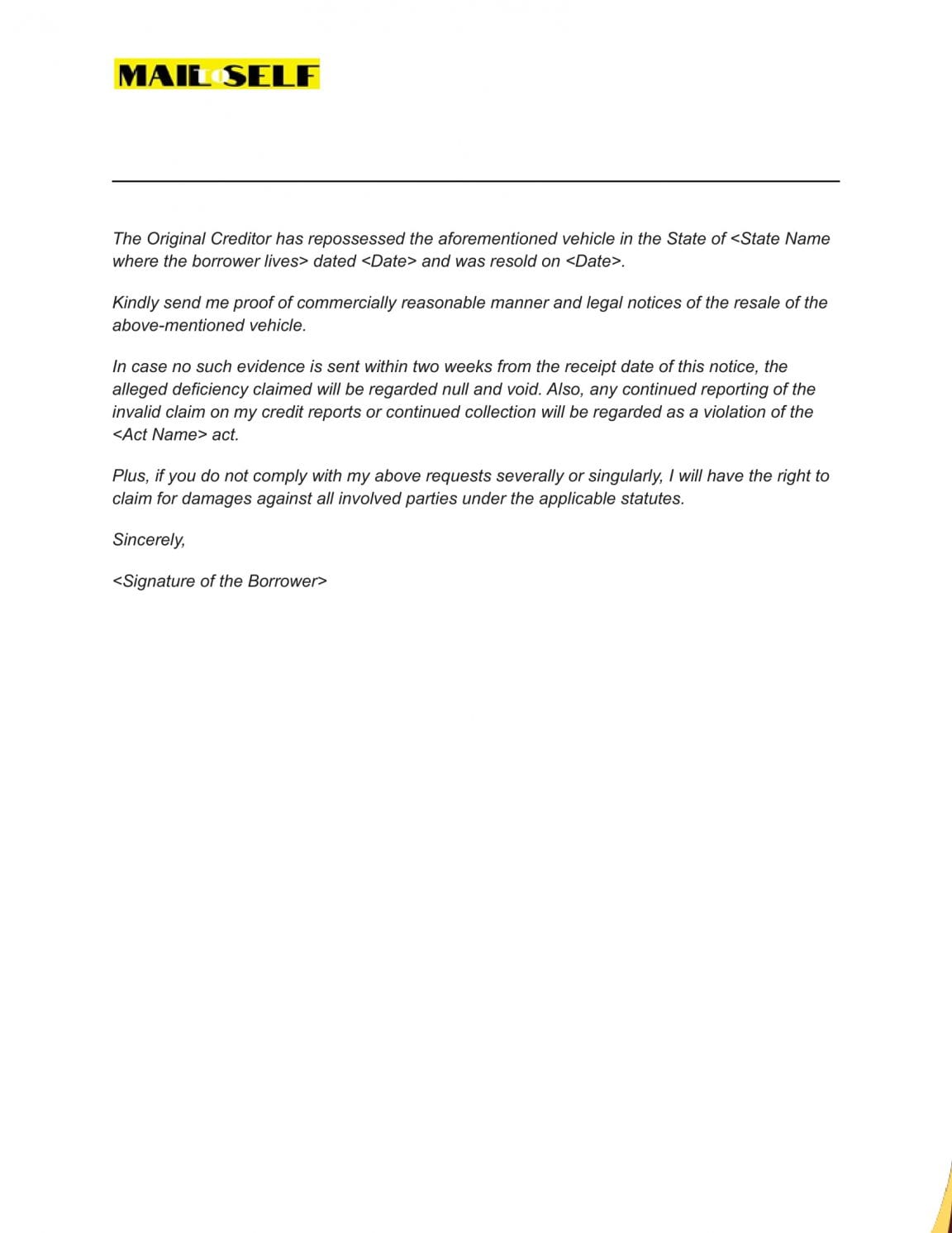 Affidavit Of Repossession: How To, Templates & Examples | Mail To Self