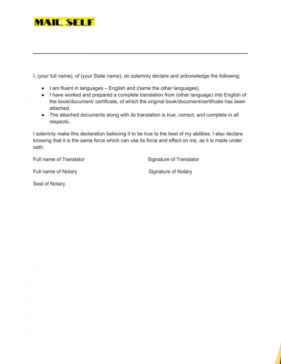 Affidavit of Translation: How To, Templates & Examples | Mail To Self