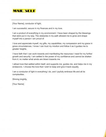 Affirmation Letter: How To, Templates & Examples | Mail To Self