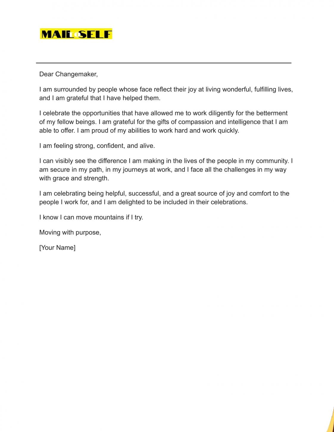 Affirmation Letter: How To, Templates & Examples | Mail To Self