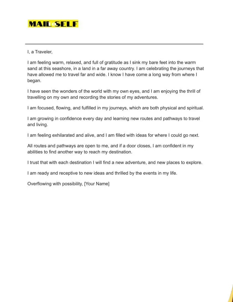Affirmation Letter: How To, Templates & Examples | Mail To Self