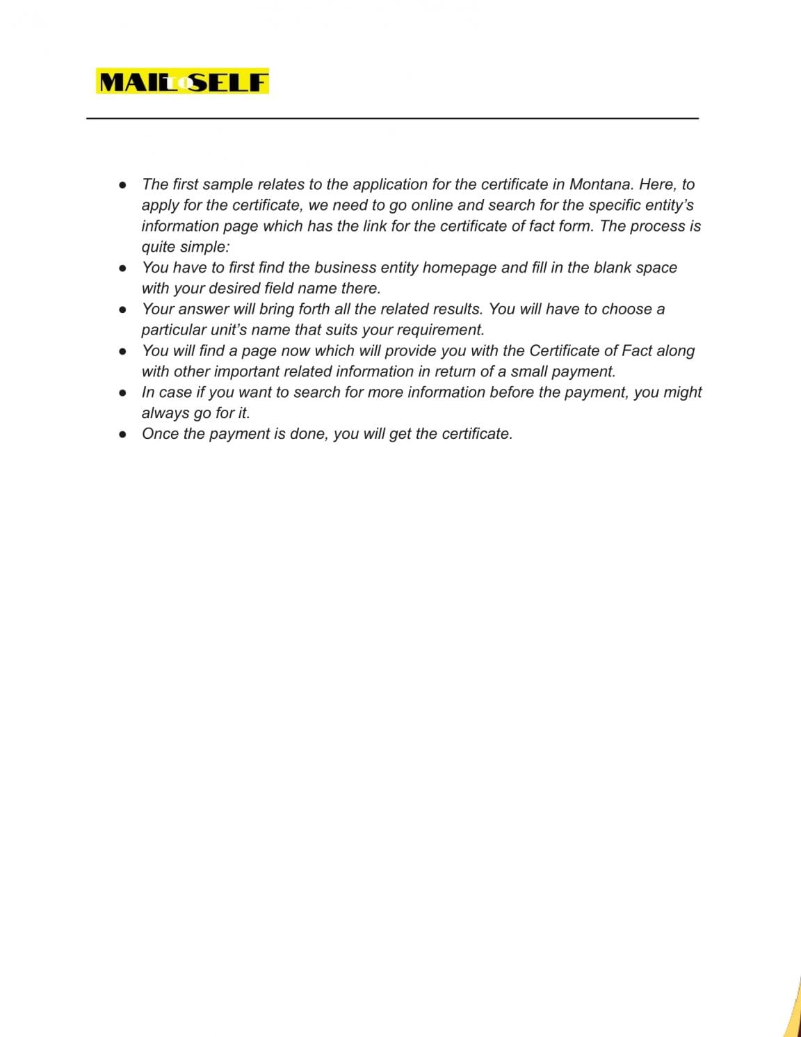 Certificate of Fact: How To, Templates & Examples | Mail To Self