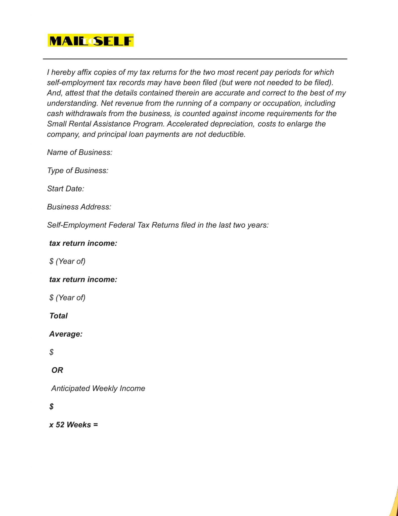 Income Affidavit for Tax Purposes: How To, Templates & Examples | Mail ...