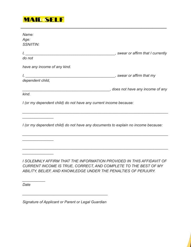 Income Affidavit for Tax Purposes: How To, Templates & Examples | Mail ...