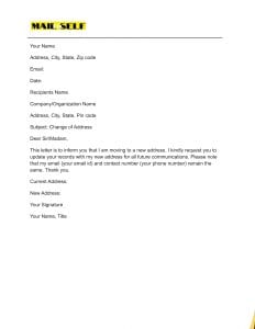 Change of Address Letter: How To, Templates & Examples | Mail To Self