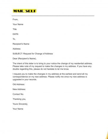 Change of Address Letter: How To, Templates & Examples | Mail To Self