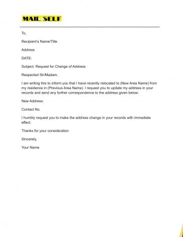 Change of Address Letter: How To, Templates & Examples | Mail To Self