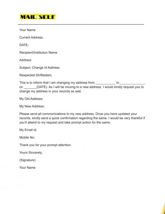 Change of Address Letter: How To, Templates & Examples | Mail To Self