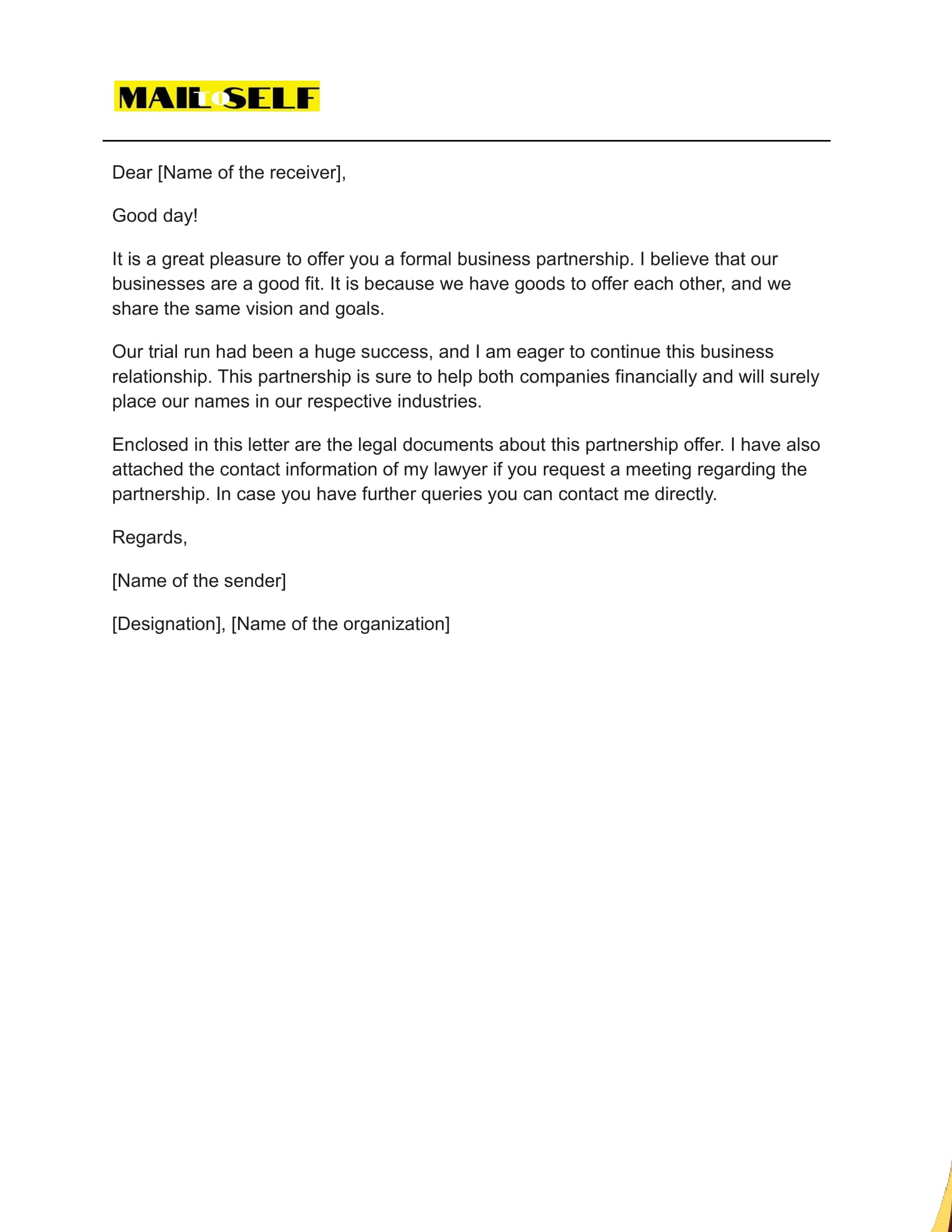 Collaboration Letter for SMBs: How To, Templates & Examples | Mail To Self