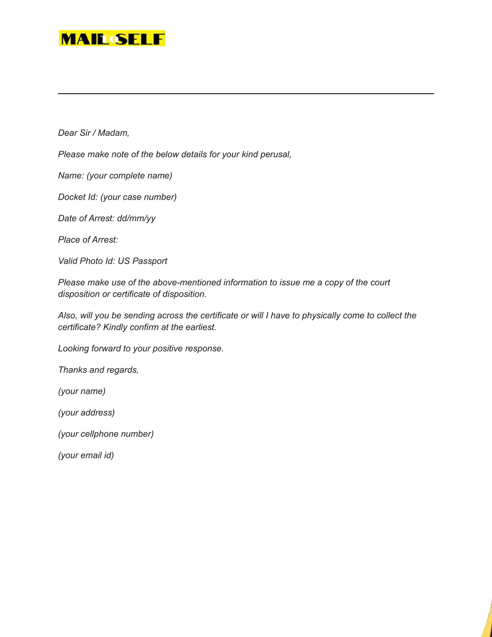 Court Disposition How To Templates Examples Mail To Self Court Disposition How To Templates Examples Mail To Self