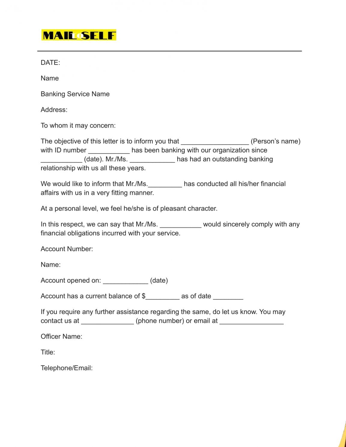 Credit Reference Letter for Banks: How To, Templates & Examples | Mail ...