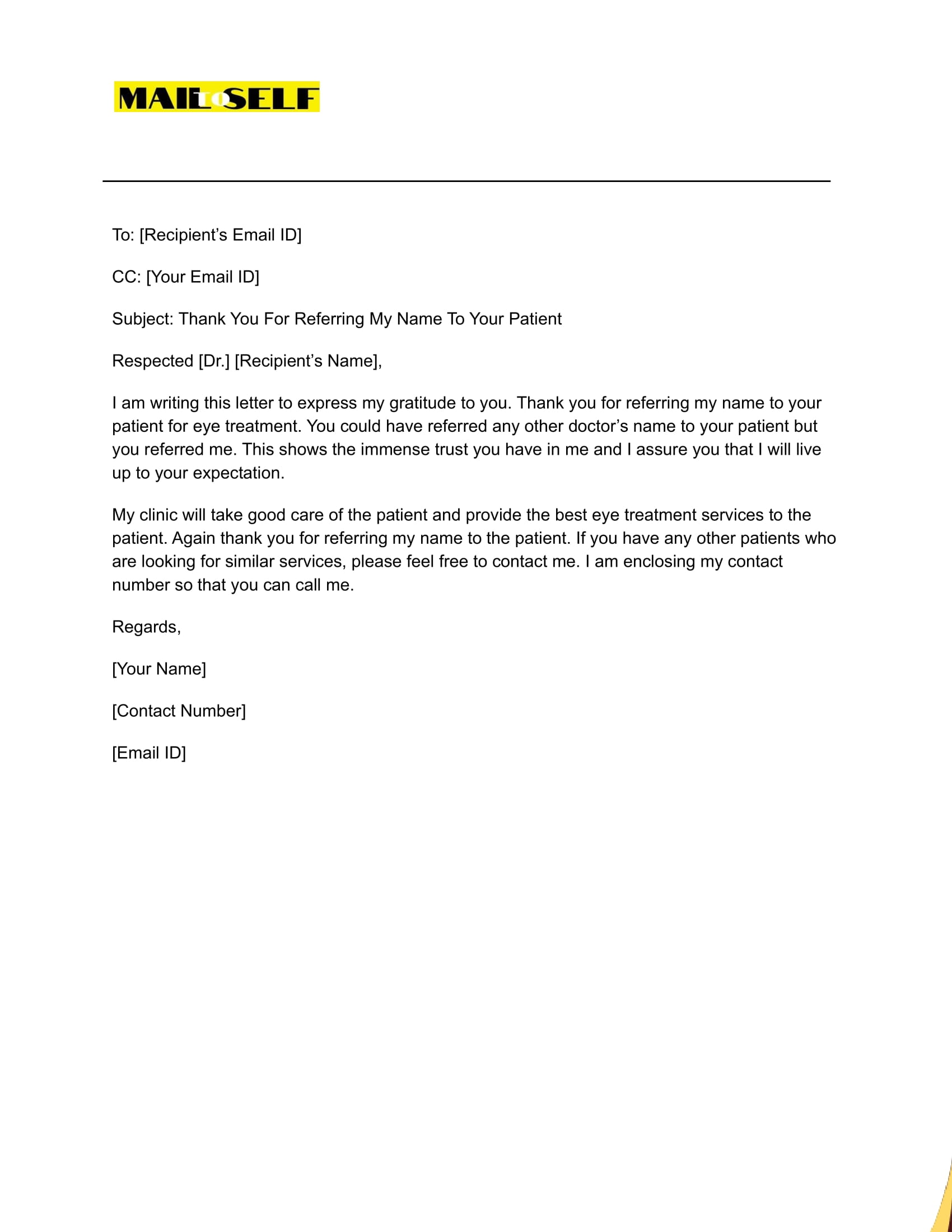 Md Referral Letter Template