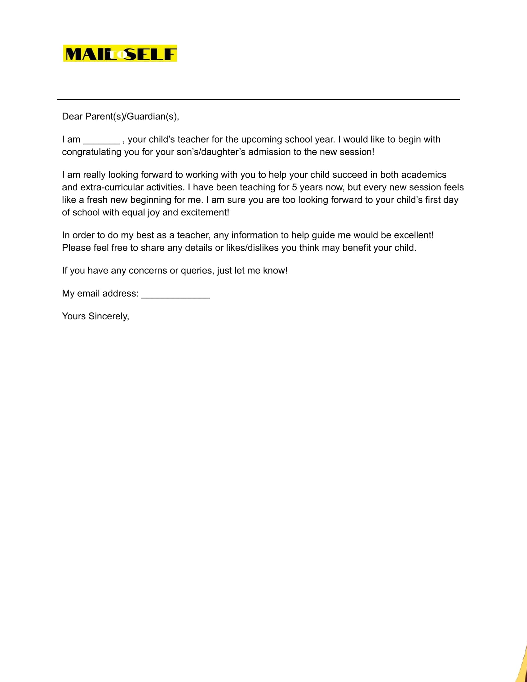 First Day of School Letter to Parents: How To, Templates & Examples ...