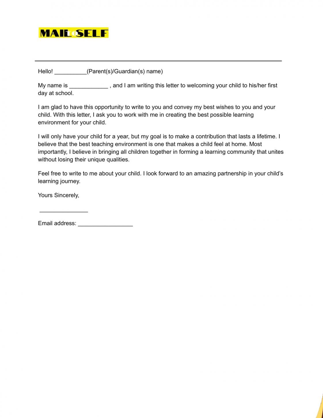 First Day of School Letter to Parents: How To, Templates & Examples ...