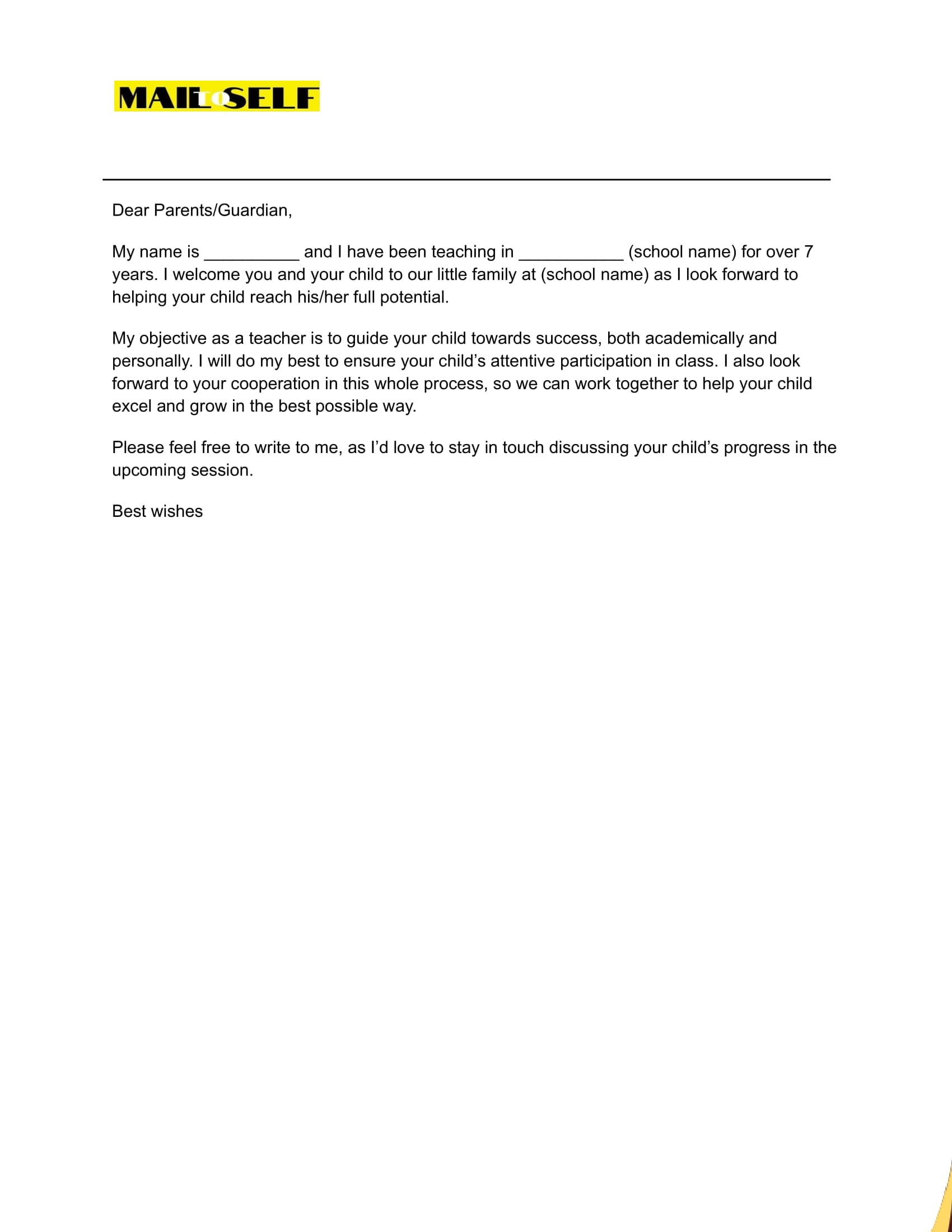 First Day of School Letter to Parents: How To, Templates & Examples ...