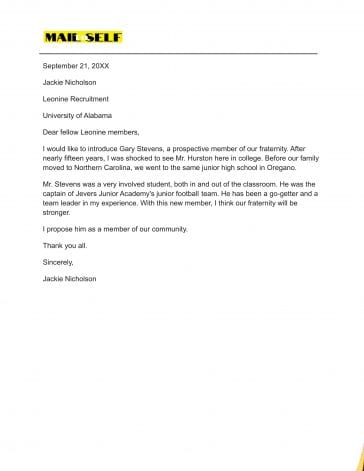 Fraternity Letter of Recommendation: How To, Templates & Examples ...