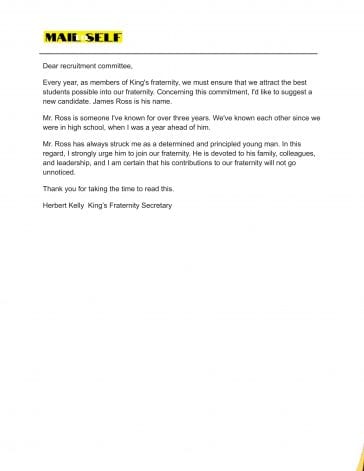 Fraternity Letter of Recommendation: How To, Templates & Examples ...