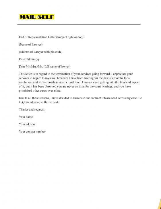 End of Representation Letter: How To, Templates & Examples | Mail To Self