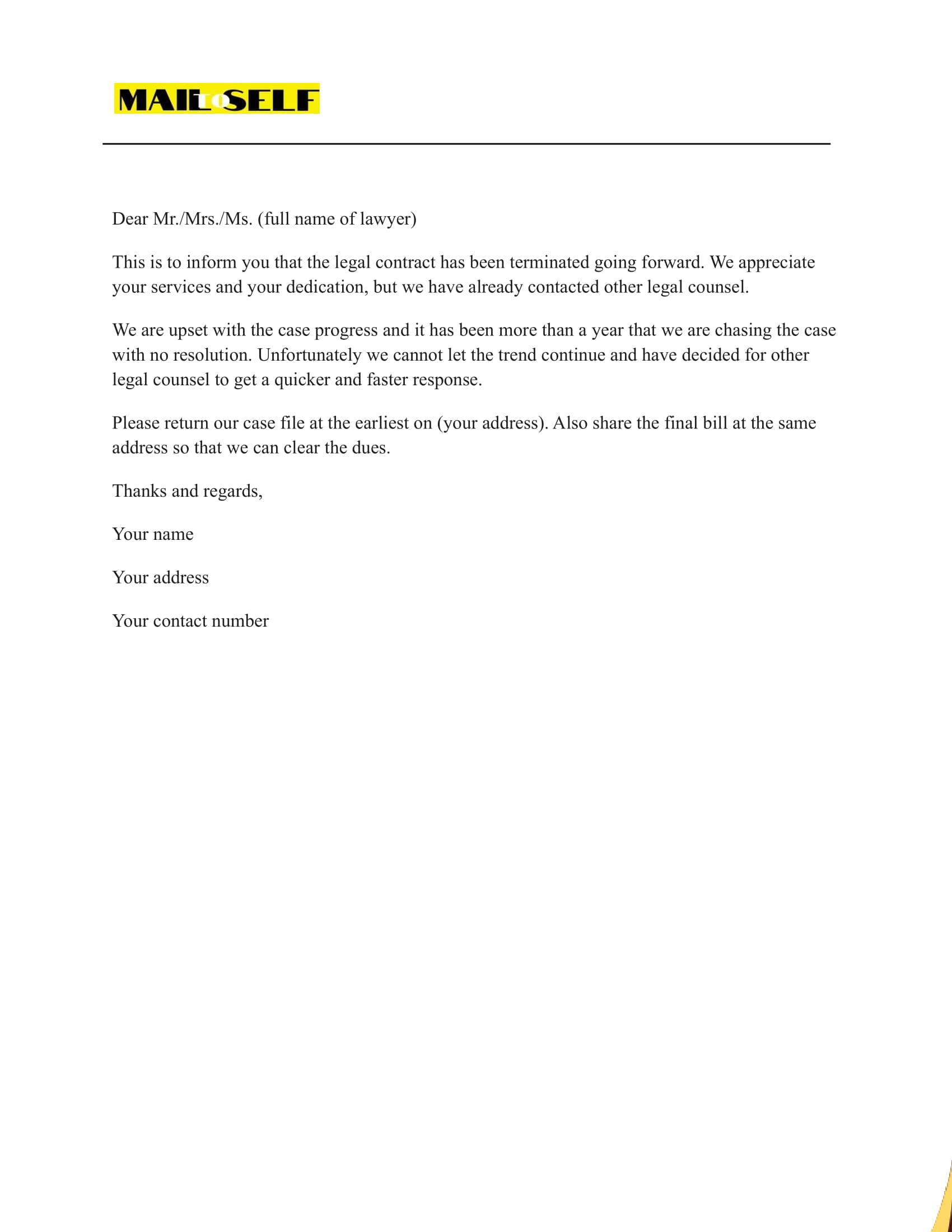 End of Representation Letter: How To, Templates & Examples | Mail To Self