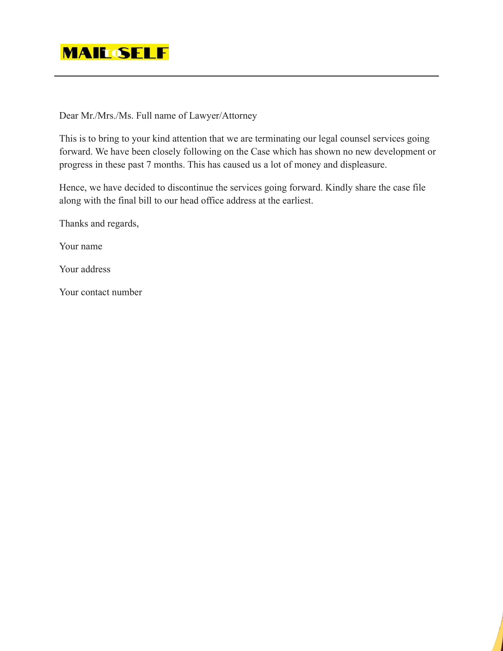 End of Representation Letter: How To, Templates & Examples | Mail To Self