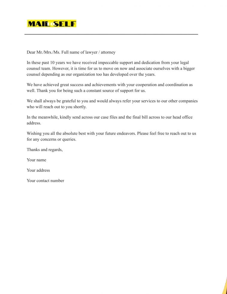 End of Representation Letter: How To, Templates & Examples | Mail To Self