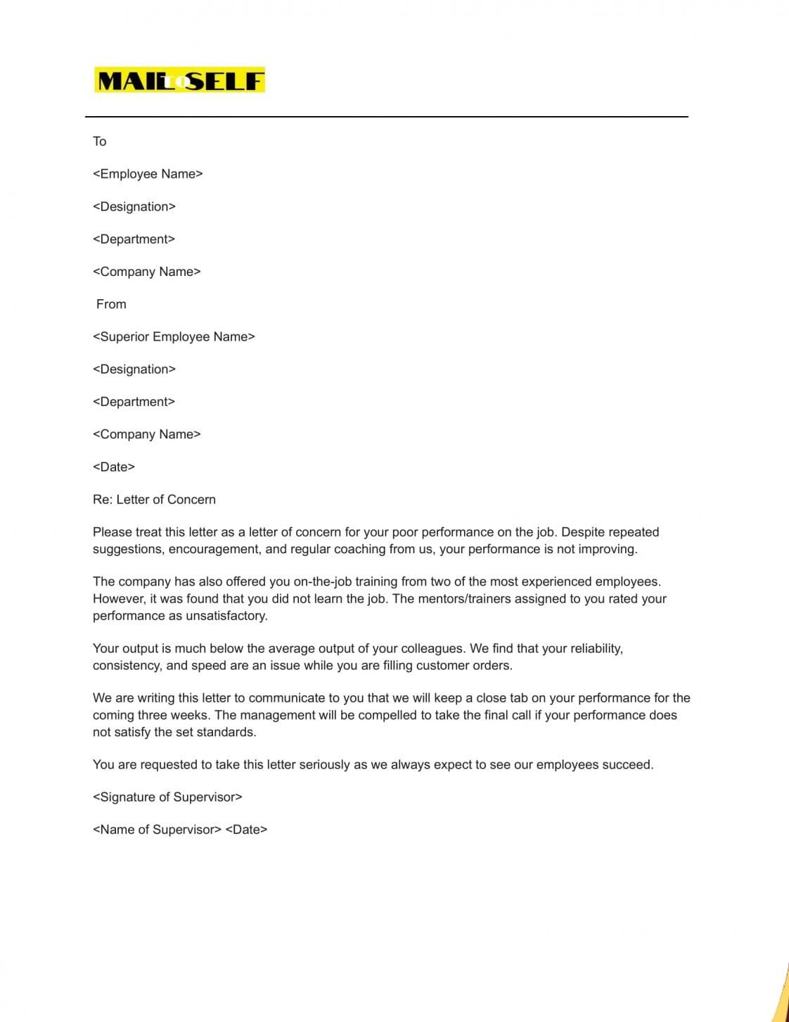 Letter Of Concern: How To, Templates & Examples | Mail To Self