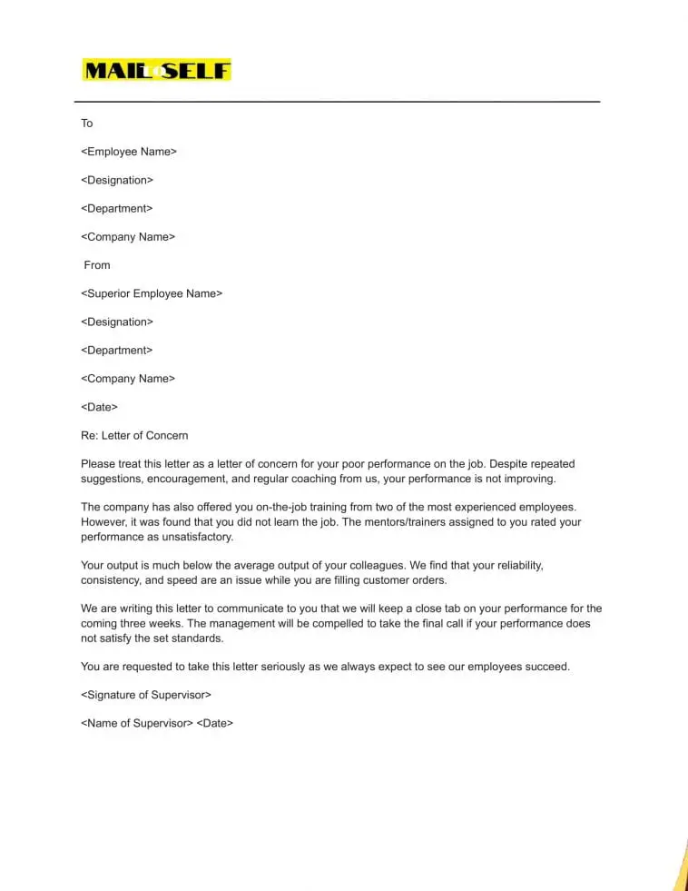 Letter Of Concern: How To, Templates & Examples | Mail To Self