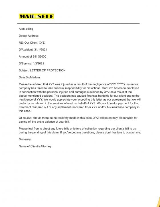 Letter Of Protection: How To, Templates & Examples | Mail To Self