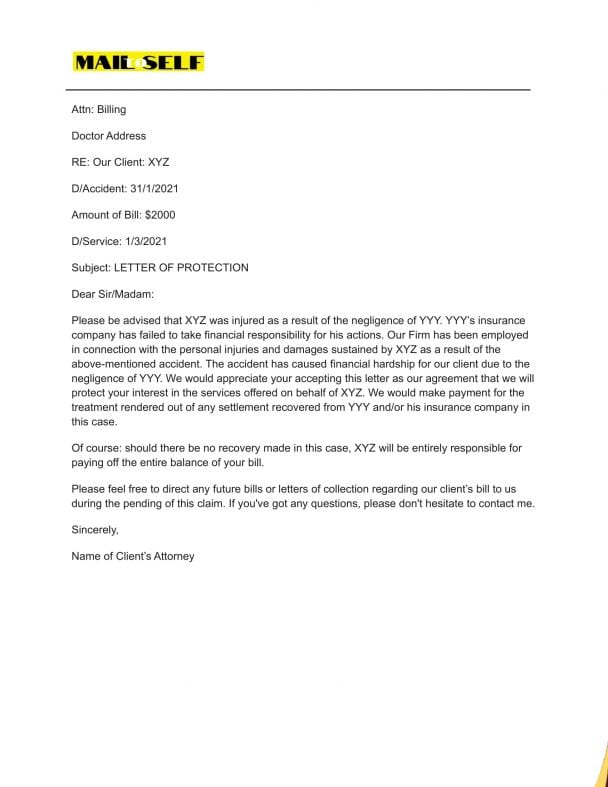 Letter Of Protection: How To, Templates & Examples | Mail To Self