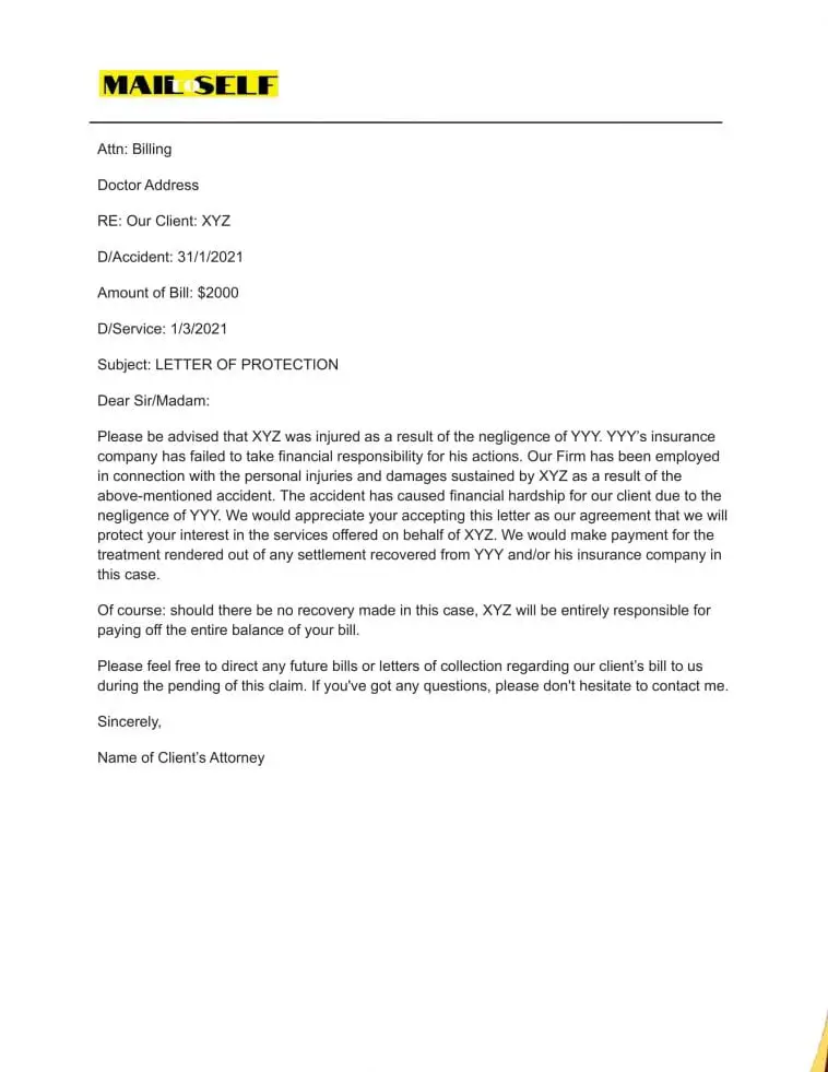 Letter Of Protection: How To, Templates & Examples | Mail To Self