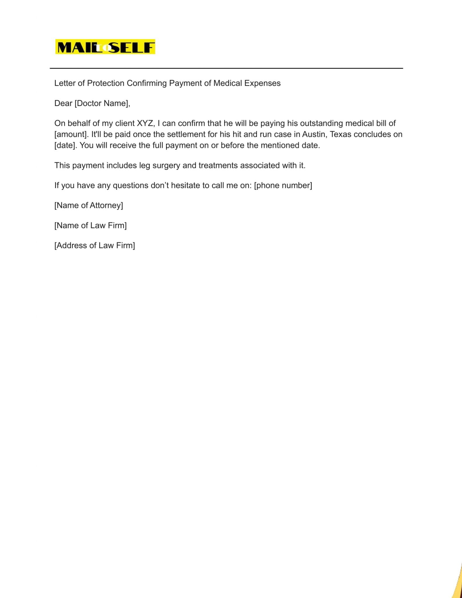 Letter Of Protection: How To, Templates & Examples | Mail To Self