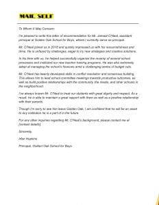 Letter of Recommendation for Assistant Principal: How To, Templates ...