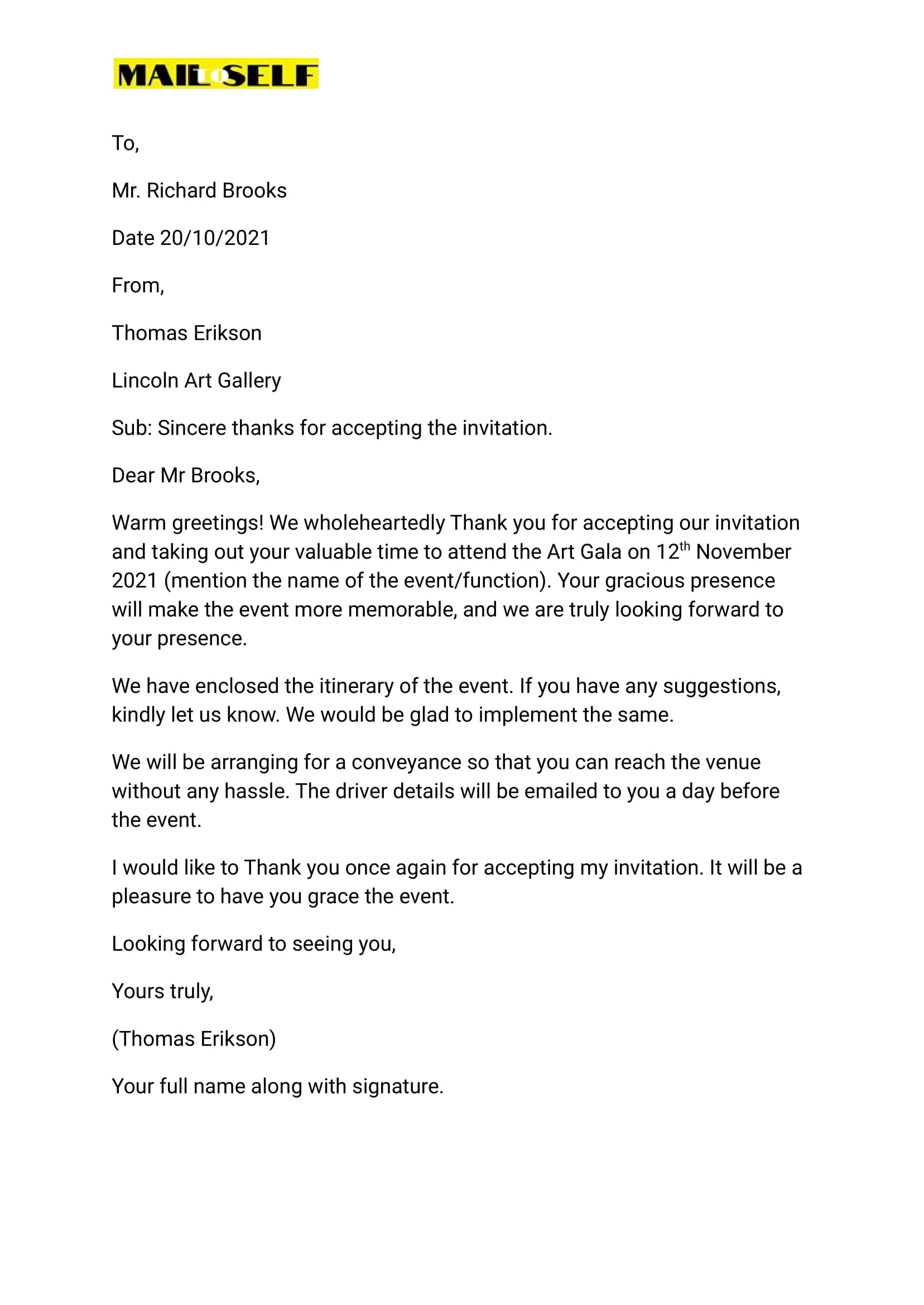 Thank You Again For Accepting The Invitation To Speak Low Goormes