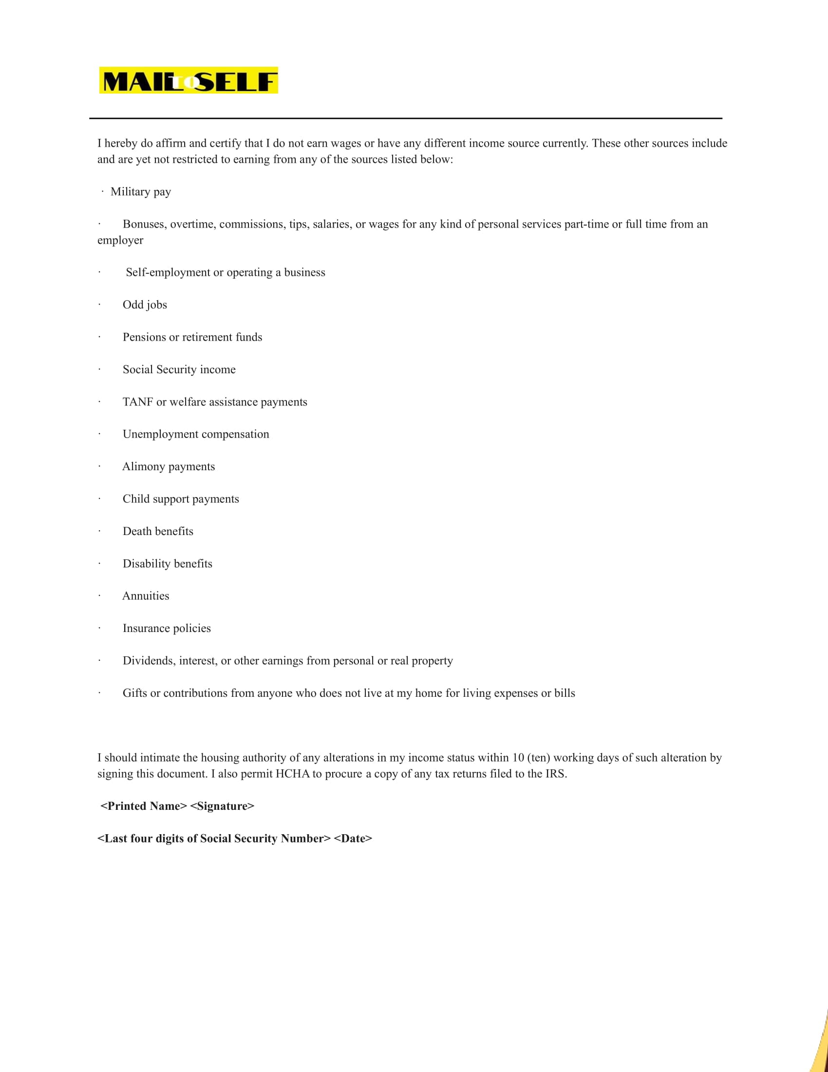 Proof of No Income Letter for Tax Exemption Purposes: How To, Templates ...