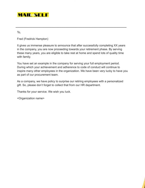 Retirement Letter To Thank Your Employee: How To, Templates & Examples ...