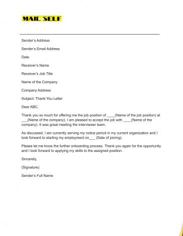 Thank You Cover Letter: How to, Templates & Examples | Mail To Self