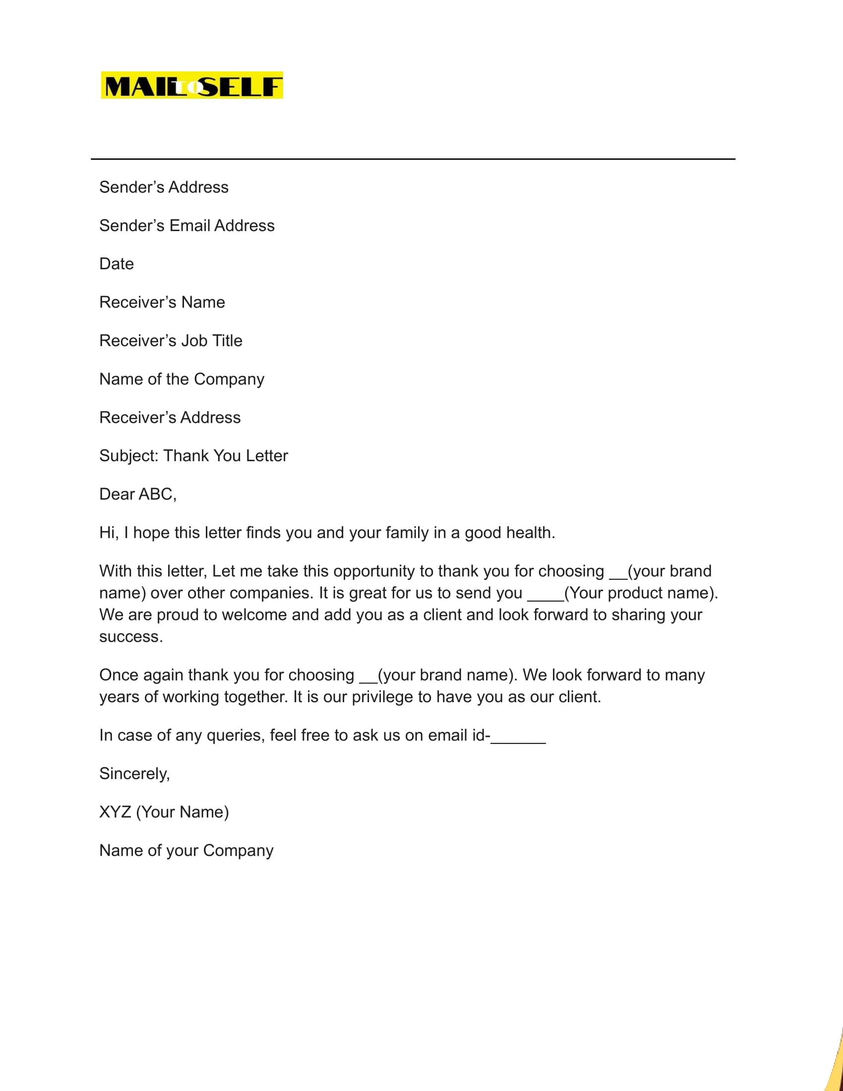 Thank You Cover Letter: How to, Templates & Examples | Mail To Self