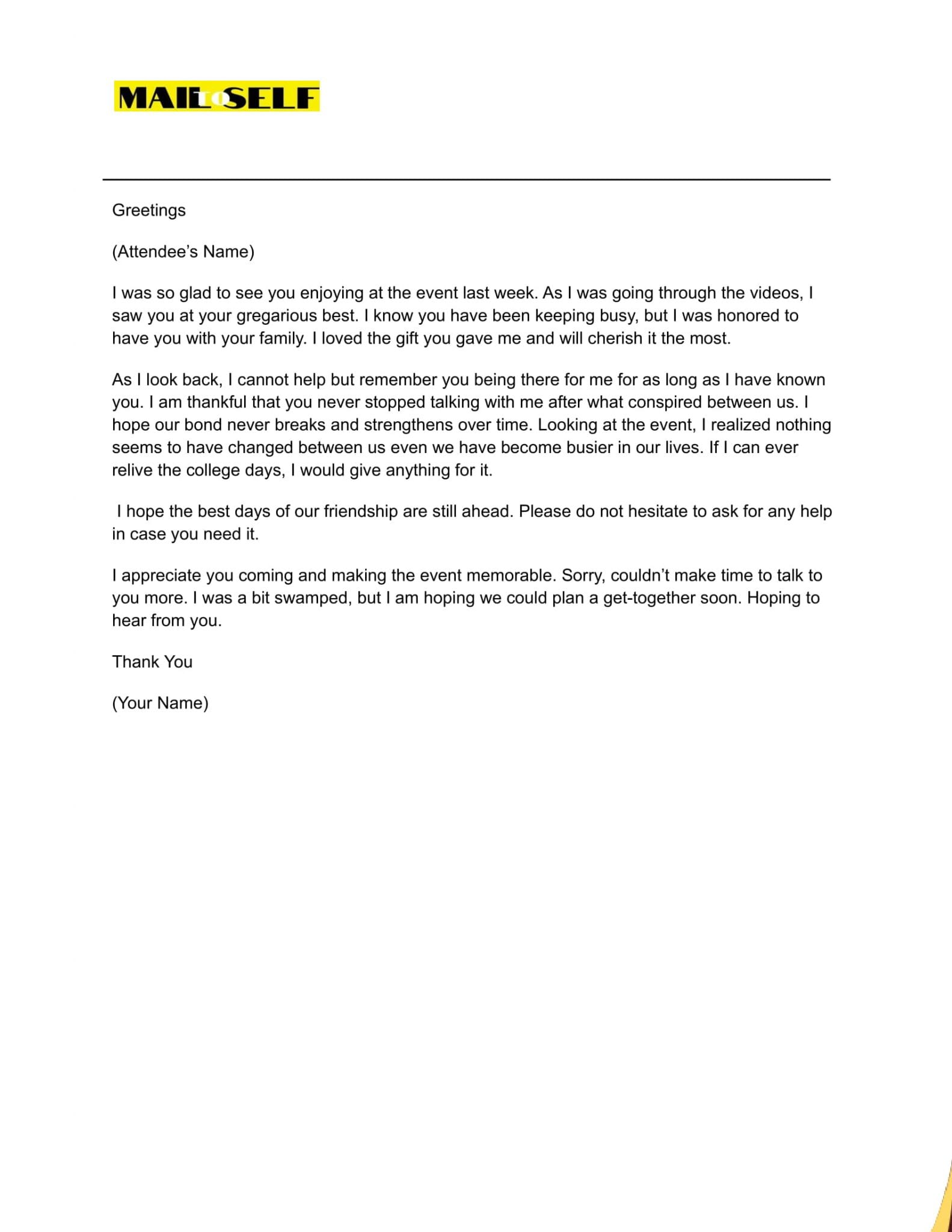 Thank You Letter After Event Attendance: How To, Templates & Examples ...