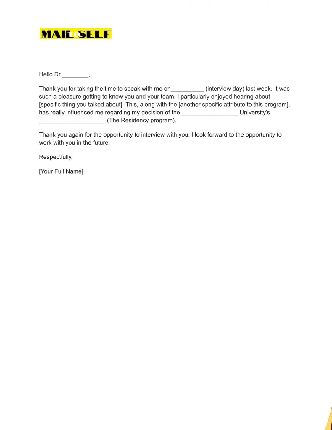 Thank You Letter After Residency Interview: How To, Templates ...