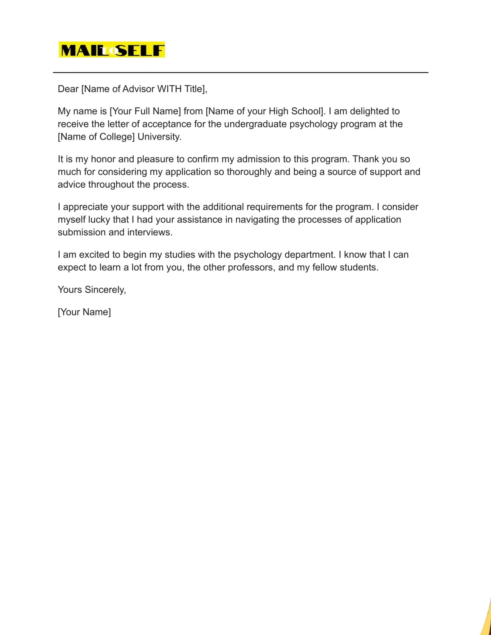 Thank You Letter For Admission Acceptance: How To, Templates & Examples ...