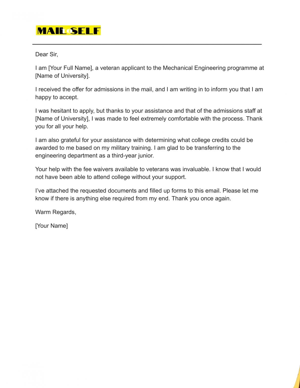 Thank You Letter For Admission Acceptance: How To, Templates & Examples ...