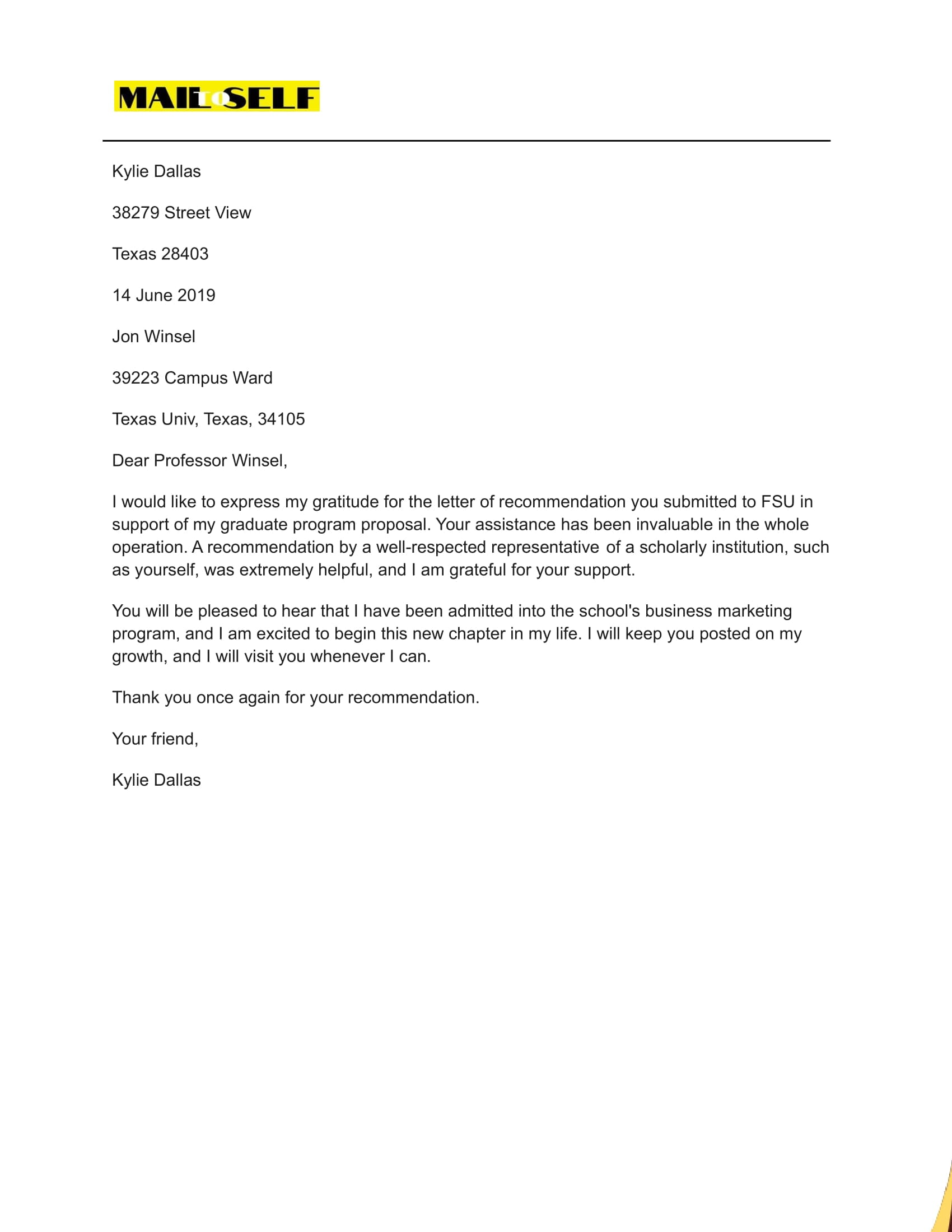 Thank You Letter For Graduate School Acceptance: How To, Templates ...