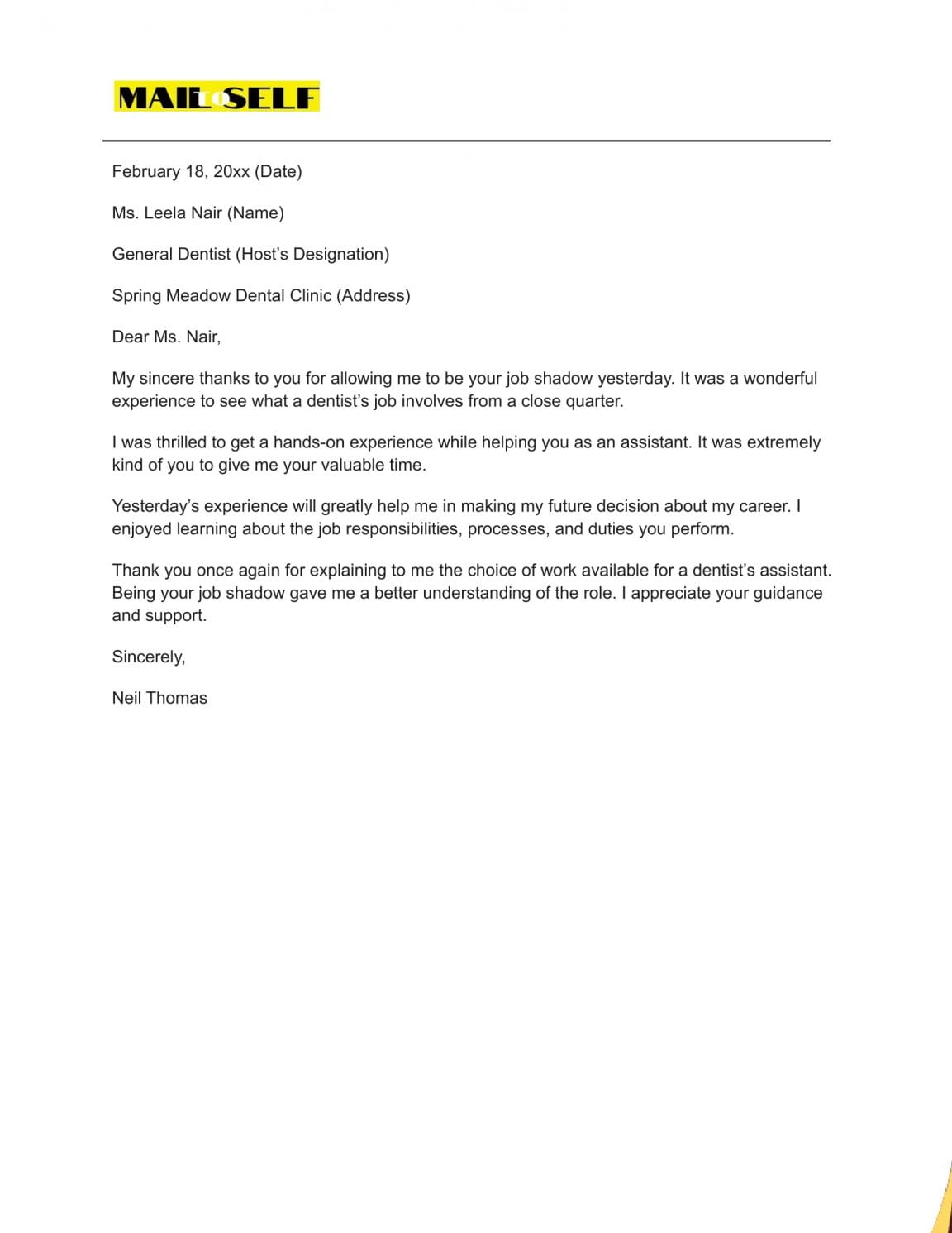 Thank You Letter For Job Shadowing: How To, Templates & Examples | Mail ...