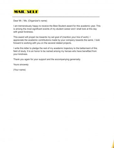 Thank You Letter For Receiving an Award: How To, Templates & Examples ...