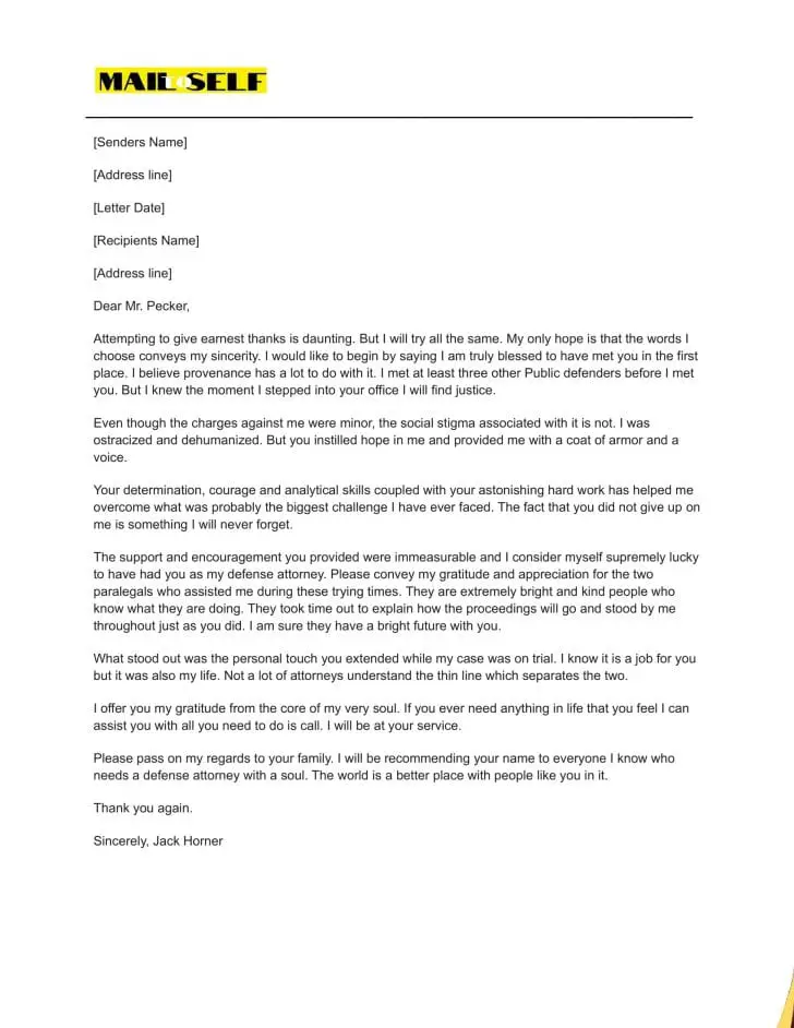 Thank You Letter To Attorney For Services Rendered: How To, Templates ...