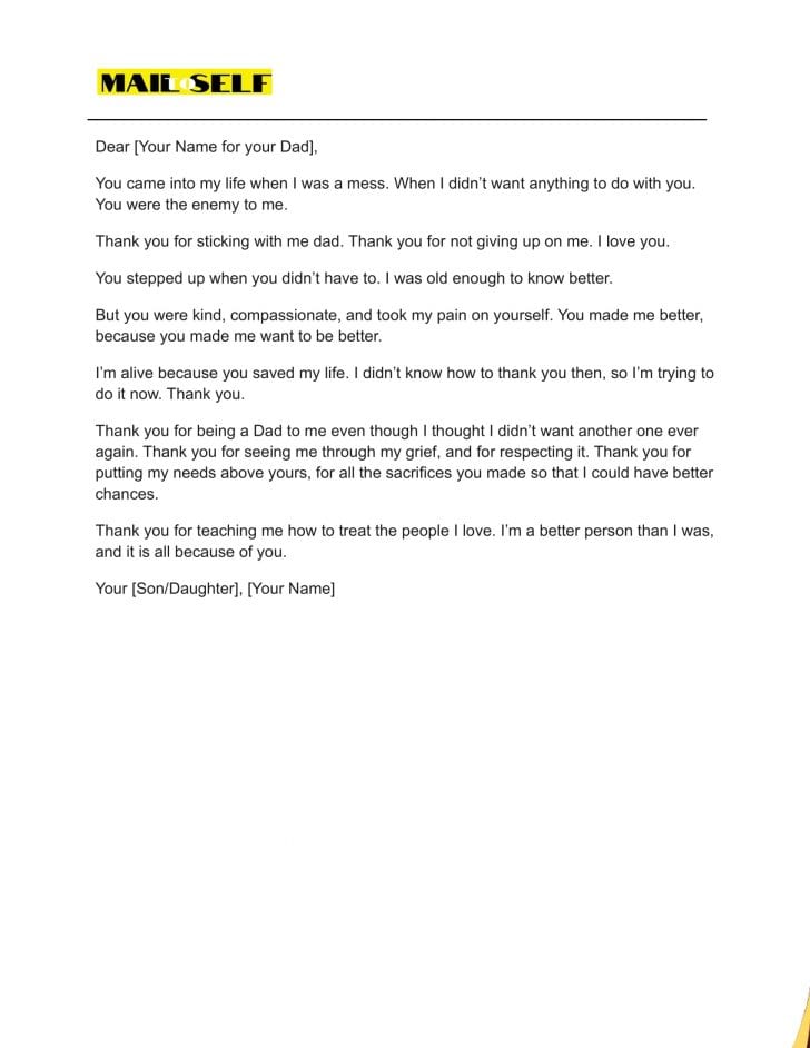 Thank You Letter To Dad: How To, Templates & Examples | Mail To Self