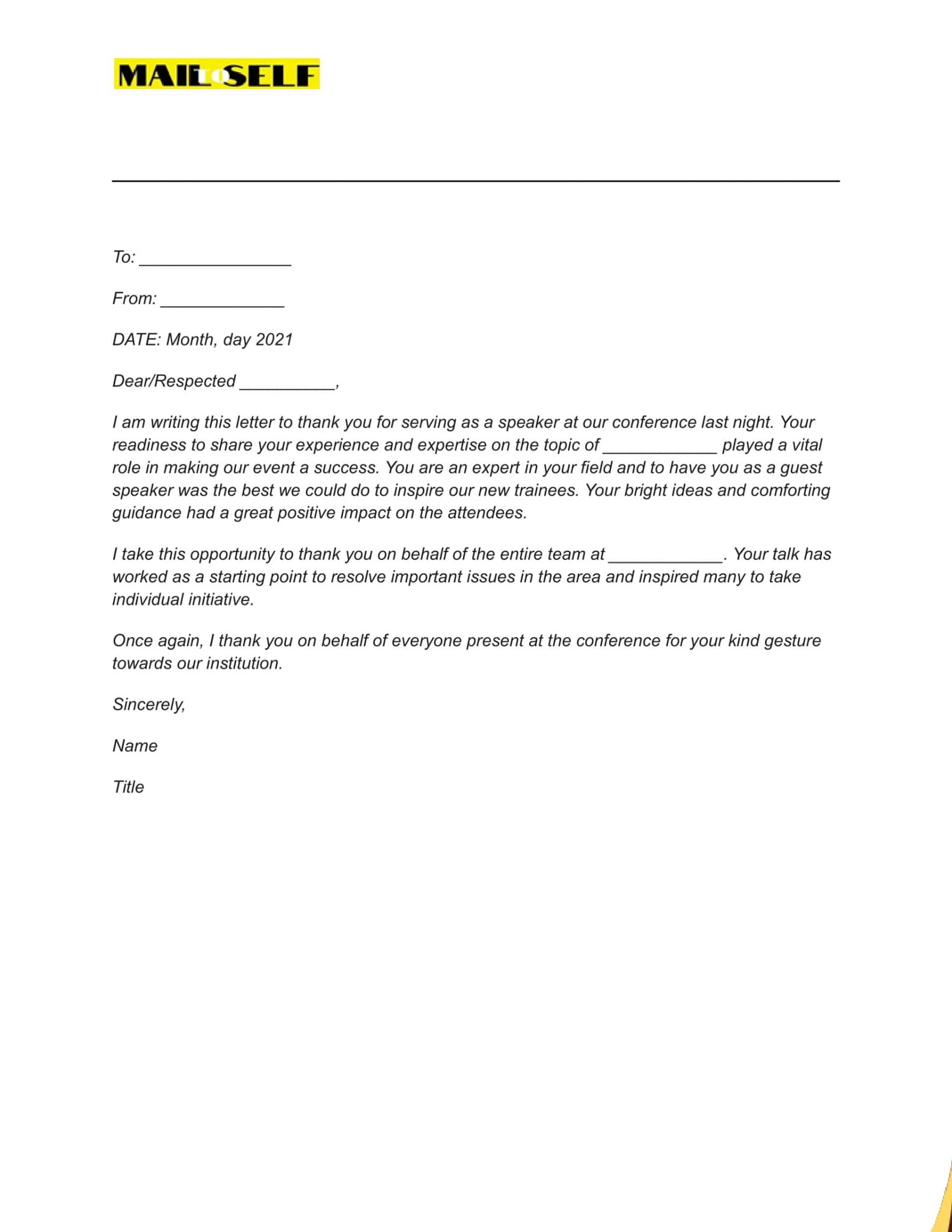 Thank You Letter To Guest Speaker: How To, Templates & Examples | Mail ...