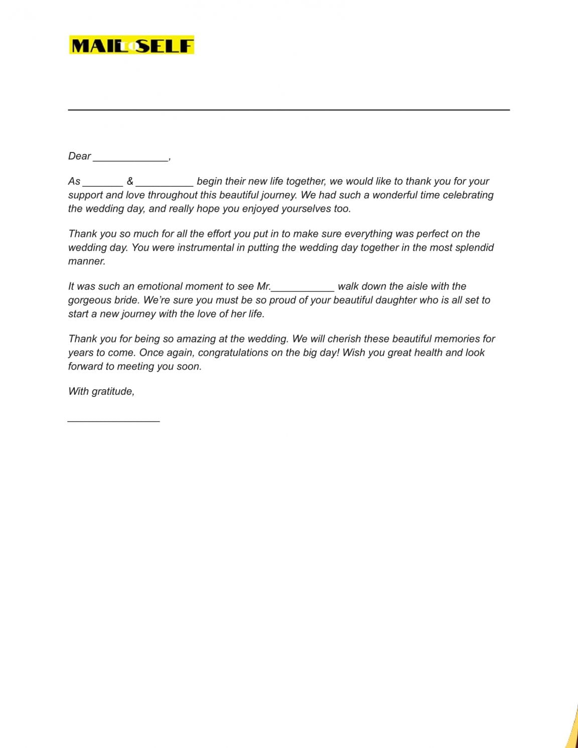 Thank You Letter To Parents of the Bride: How To, Templates & Examples ...